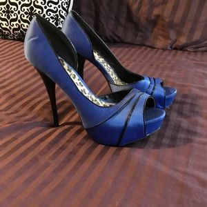 Qupid Shoes | Neon Blue Platform Heels Size 9 | Poshmark